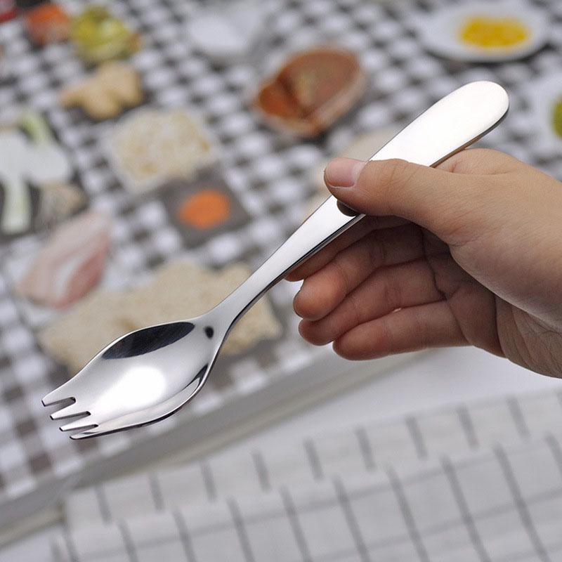 Buy 20.8 X 4 Cm Portable Travel Camping Dual Spoon Fork Tableware ...