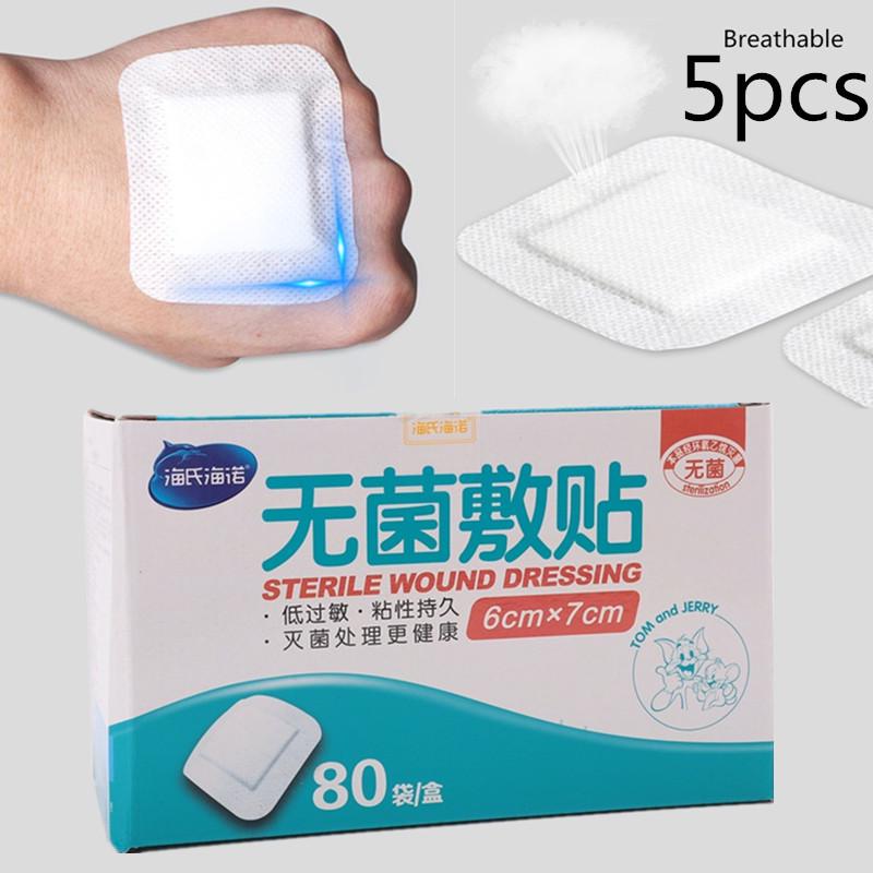 Self-sticking 5pcs Large Dressing Wound Medical Sterile Application ...