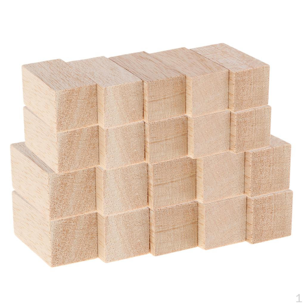 Buy 20Pcs Balsa Wood Blocks DIY Modelling Craft Pine Wood Working ...