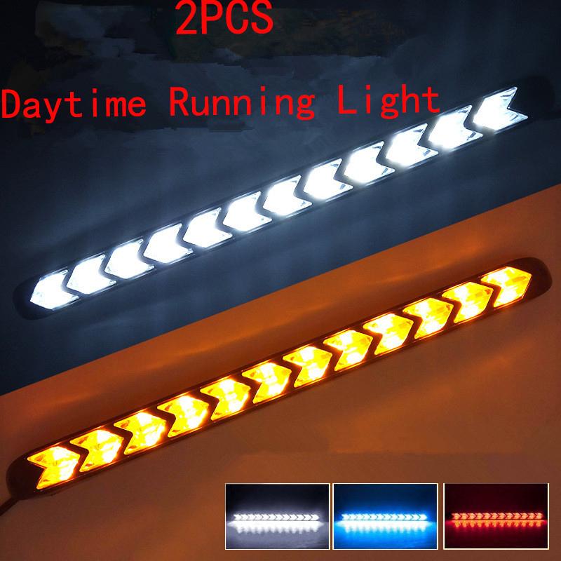 Buy 2Pcs LED Flexible Car Daytime Running Light Strip Headlight ...