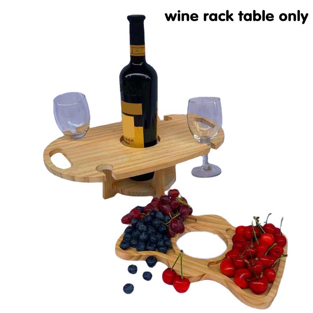 Buy Portable Wine Rack Glass Folding Wooden Picnic Table Tool HOT Fruit ...