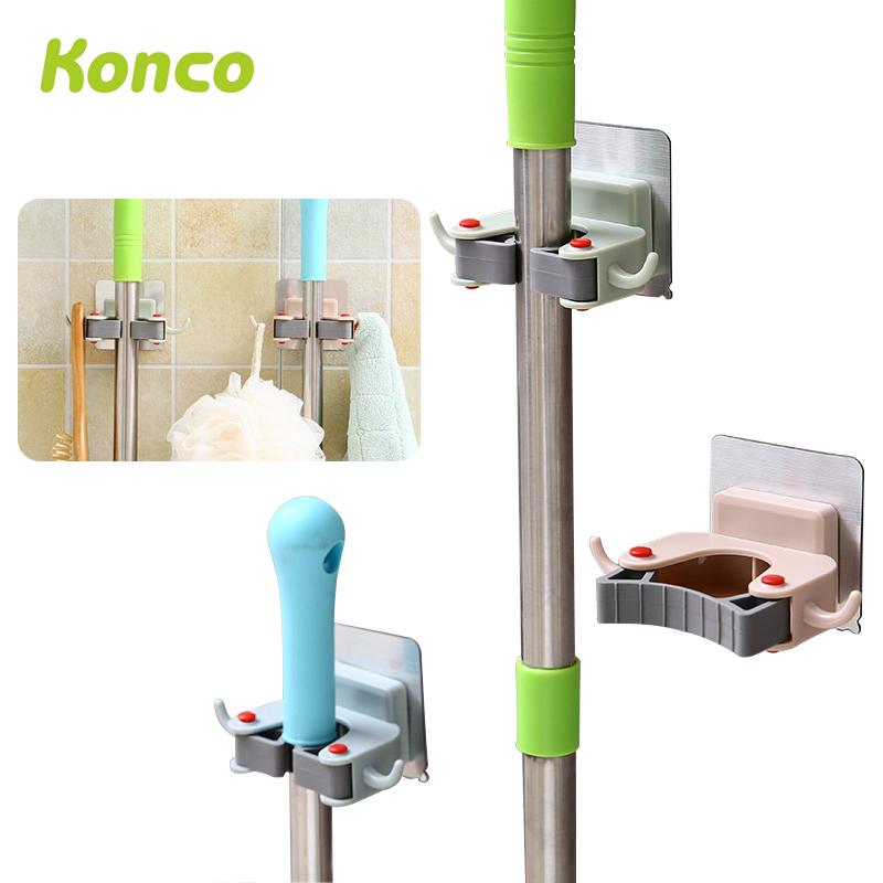 Cleaning Tools Holder Home Mop Clip Mop Hooks No Trace Mop Holder ...