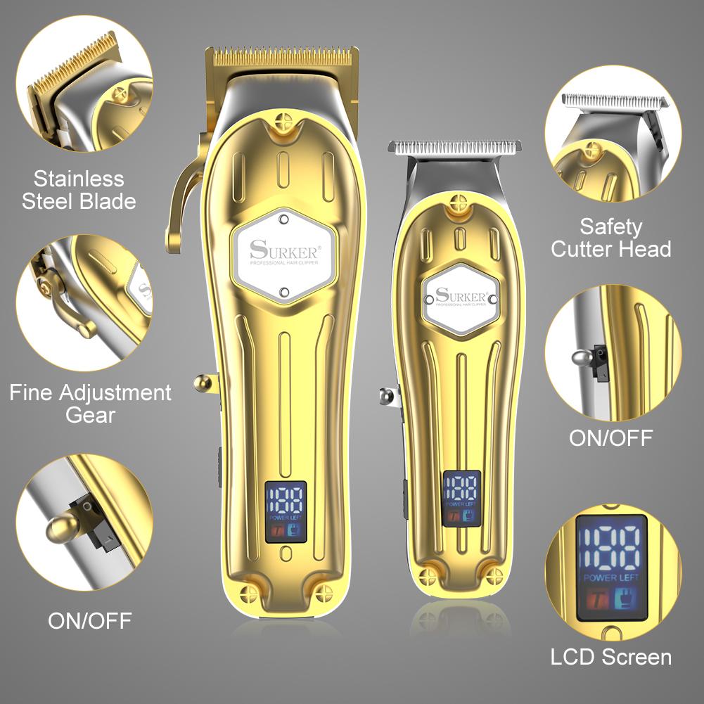 Buy Surker Hair Clippers for Men Cordless Hair Cutting Kit & T-Blade ...