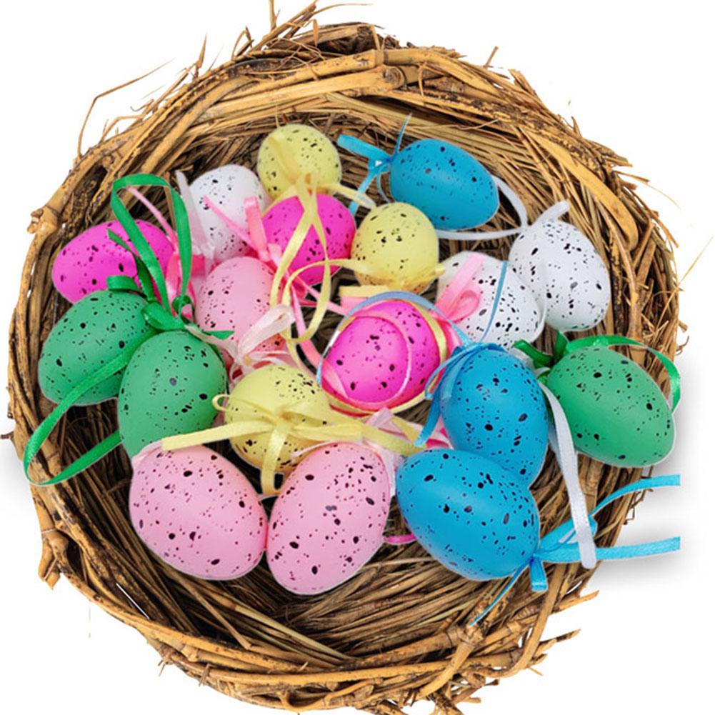 Buy Fashion Ornaments Festival 18Pcs Colorful Bird Egg Artificial ...