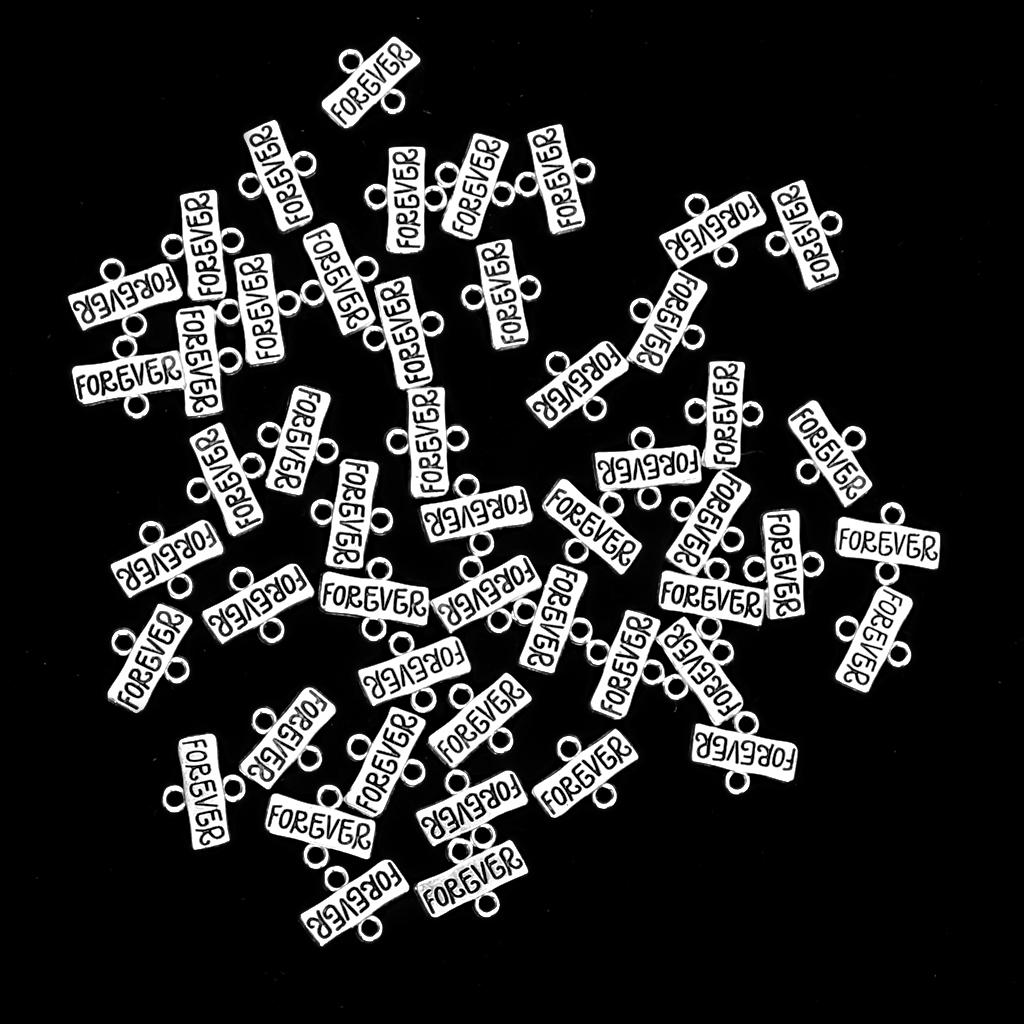 Buy 50 Pieces FOREVER Rectangle Spacer Connector Findings with 2ring ...