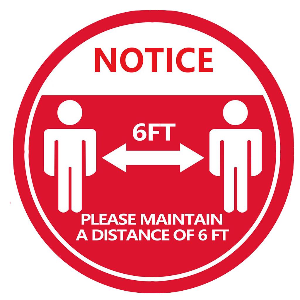 Buy Stand Here Floor Sign Decal Sticker Keep 6ft In Between Distance ...