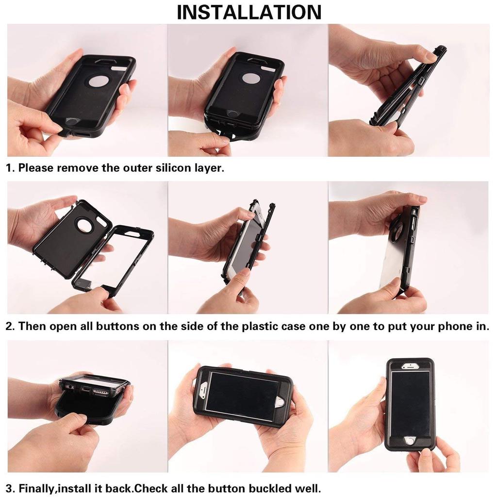 Buy IPhone Heavy Duty PC and TPU Protective Defender Body Armor Case ...