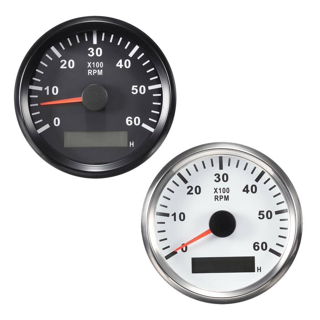Boat RPM Meter Gauge Tachometer Hourmeter White Black 6000-buy at a low ...