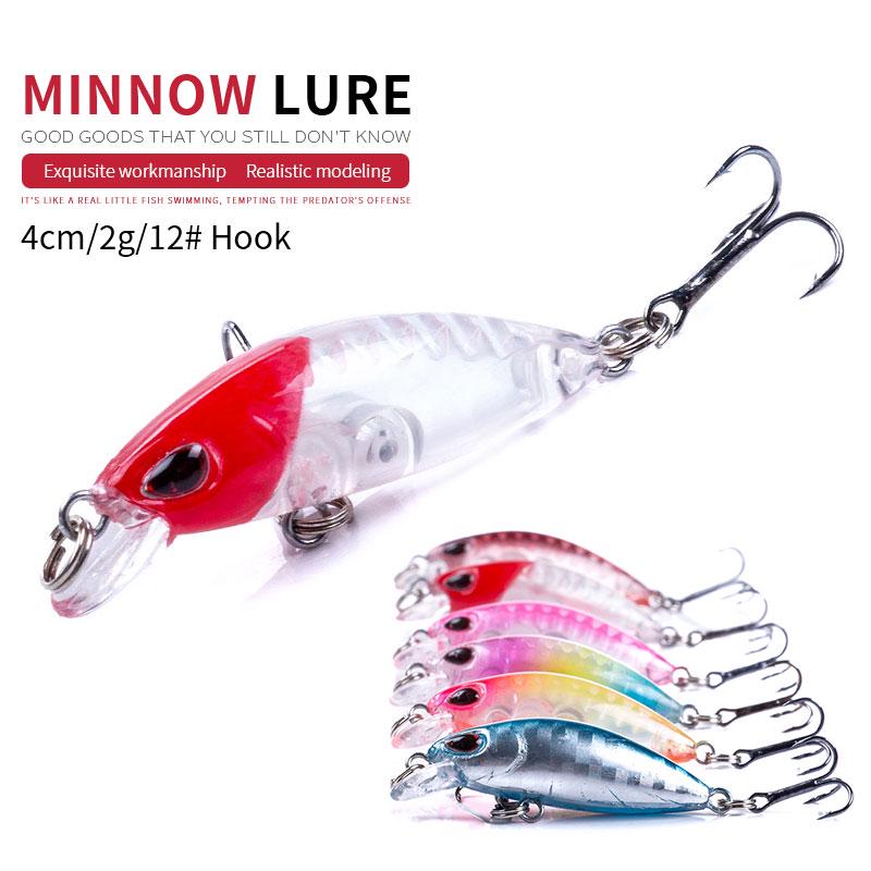 Buy Minnow fishing Lure 1pc 4cm/2g hard Bait Slow Bionic Bait Mini ...