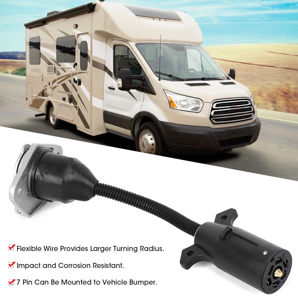 Buy 7 Flat Blade To 7 Round Pin Adapter US Type Universal for Most RV ...