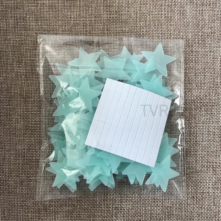 Buy 100 3D Stars Glow In The Dark Luminous Fluorescent Plastic Wall ...