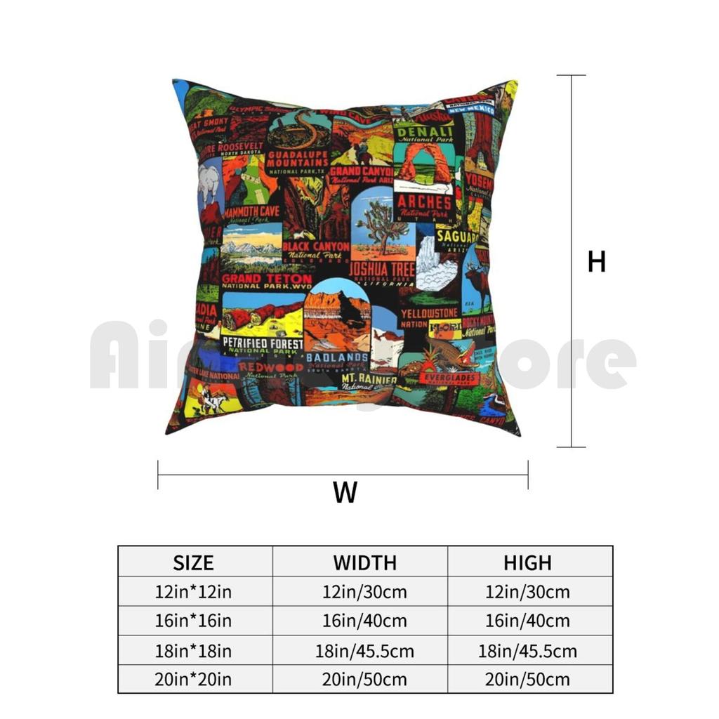 Cheap American National Parks Vintage Travel Decal Bomb Pillow Case ...