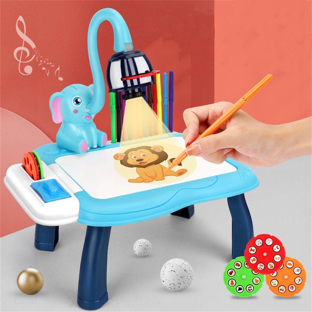 Kids Arts Crafts Cartoon Elephant Led Projector Music Toys Kids Toy ...