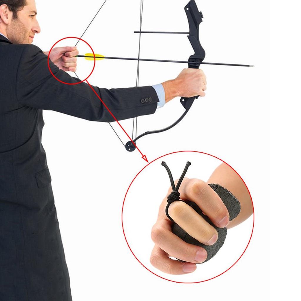 Buy Cow Leather Archery Finger Guard Protection Pad Glove Tab Bow ...