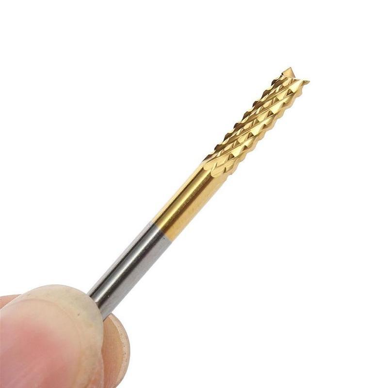 Buy 10Pcs/Set Titanium Coat Tungsten Carbide End Mills PCB Router Bits ...
