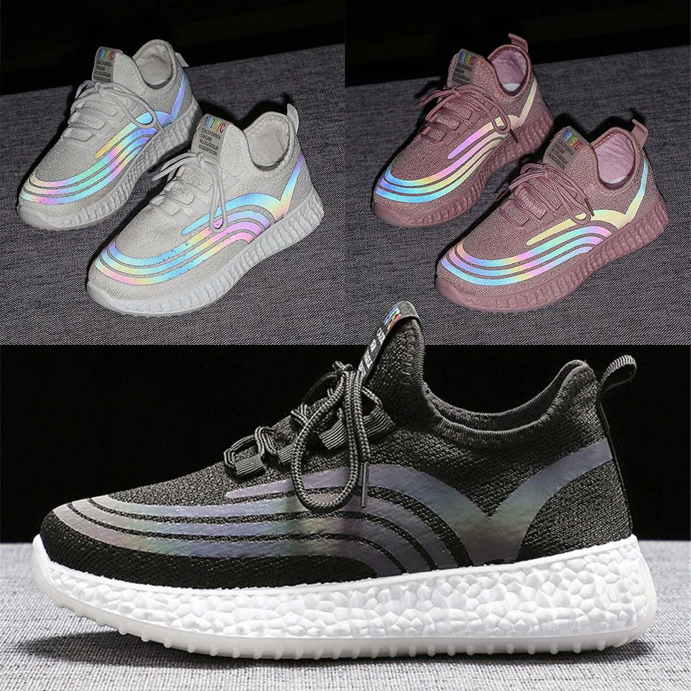 Buy Women's Breathable Running Shoes Fashion Rainbow Stripe Lightweight ...