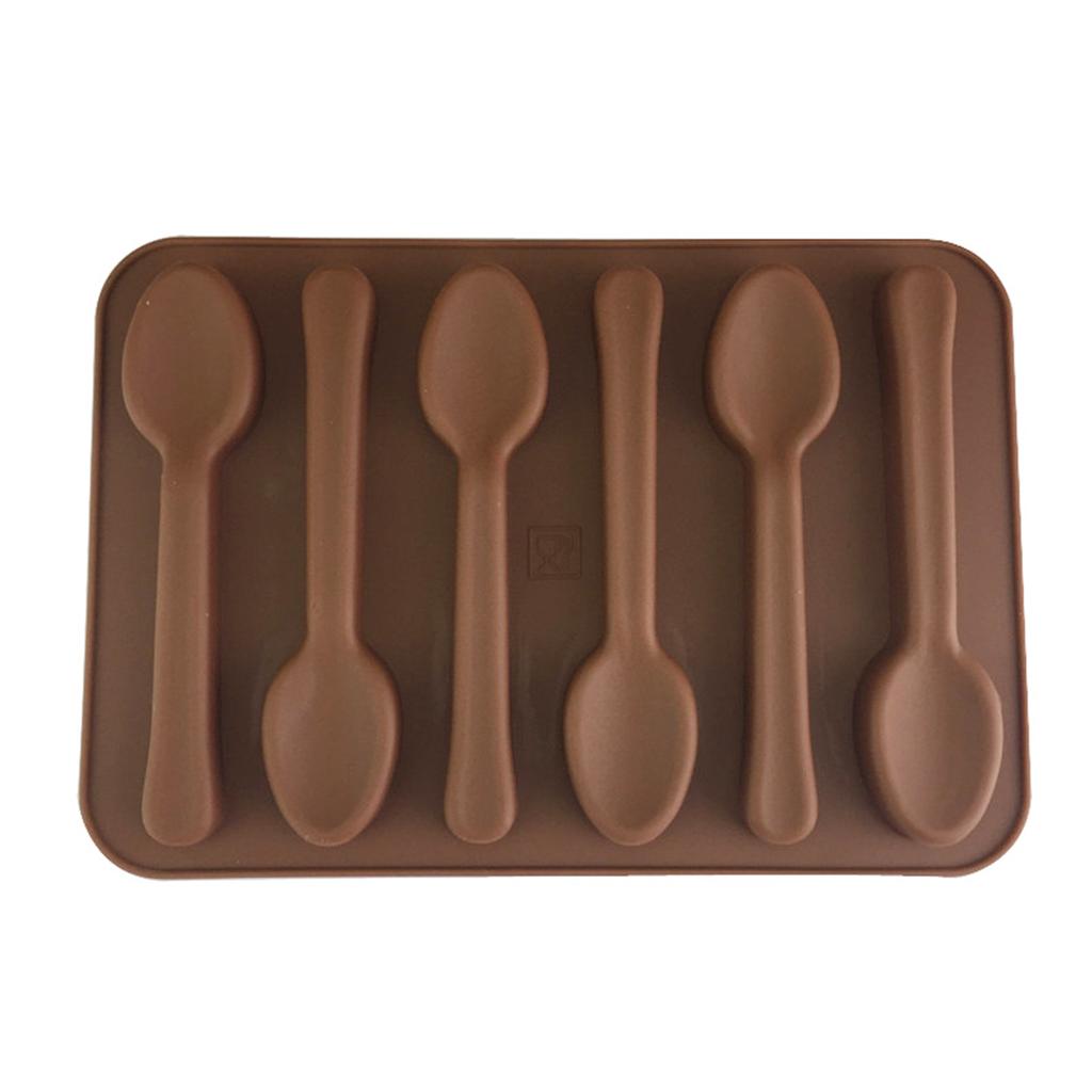6 Holes Spoon Shape Mold Food-Grade Silicone Fondant Cake Diy Baking ...