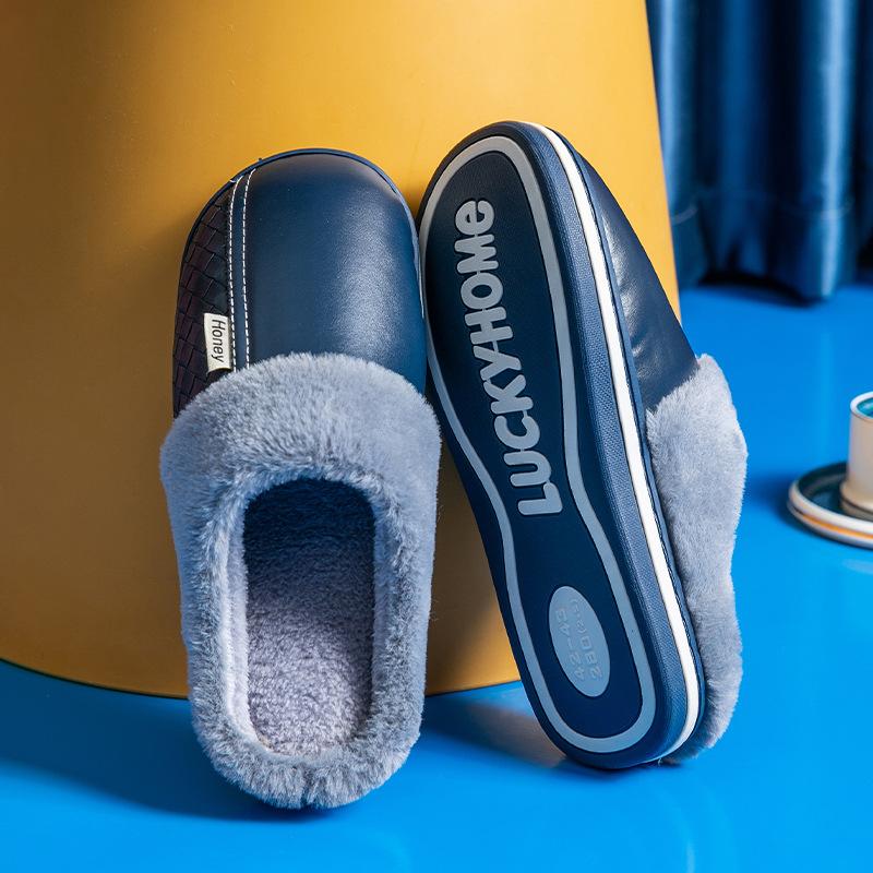 Buy Men and Women Couples Home Wooden Floor Non-slip Cotton Slippers at ...