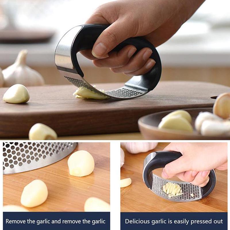 Buy Kitchen Garlic Press Practical Stainless Steel Plastic Handle Easy ...