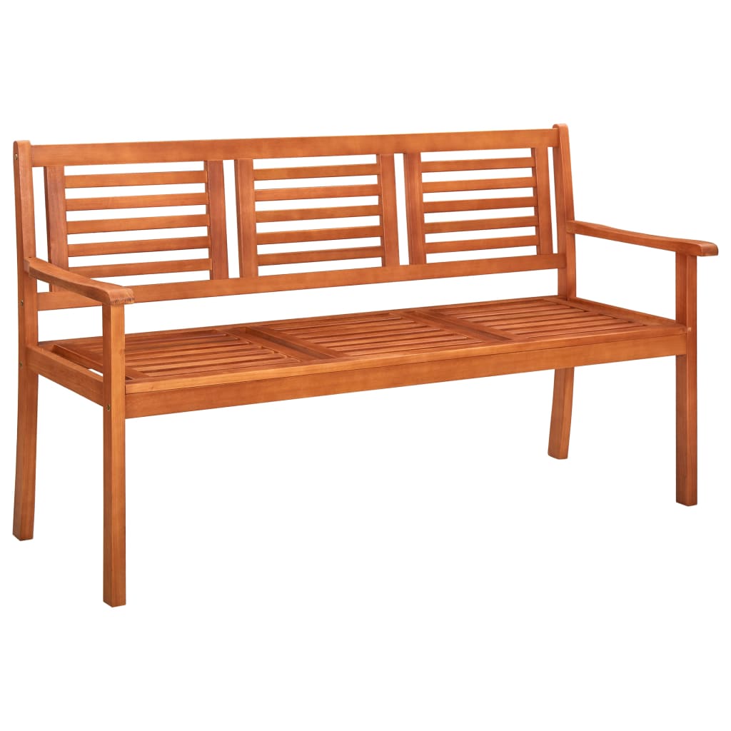 Buy 3-Seater Garden Bench 59.1" Solid Eucalyptus Wood at affordable ...