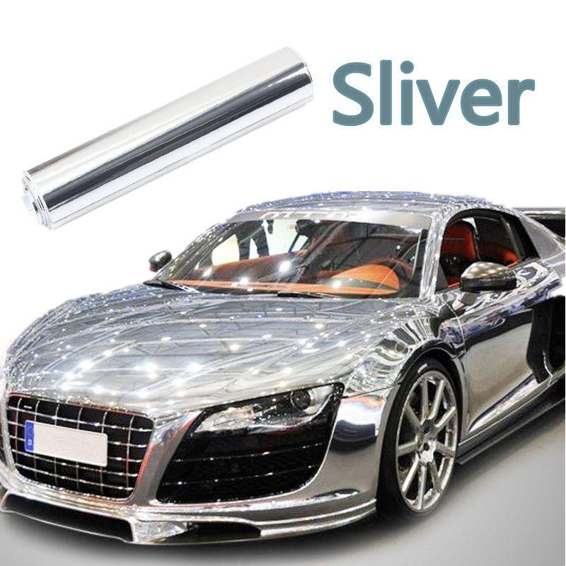 Buy Silver Chrome Mirror Vinyl Wrap Film Car Stickers Decal at ...