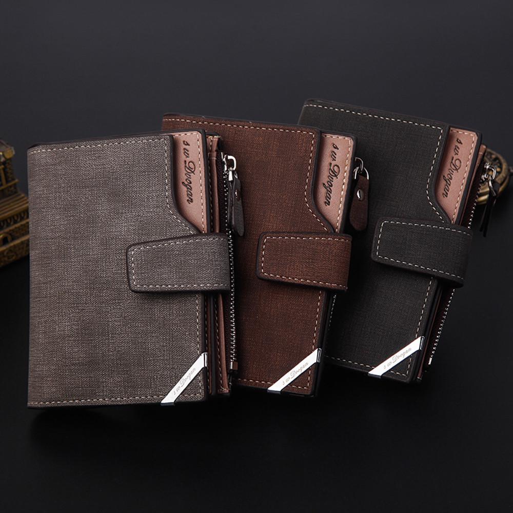 Buy Fashion Men Solid Color Cross Pattern Hasp Multi Card Position ...