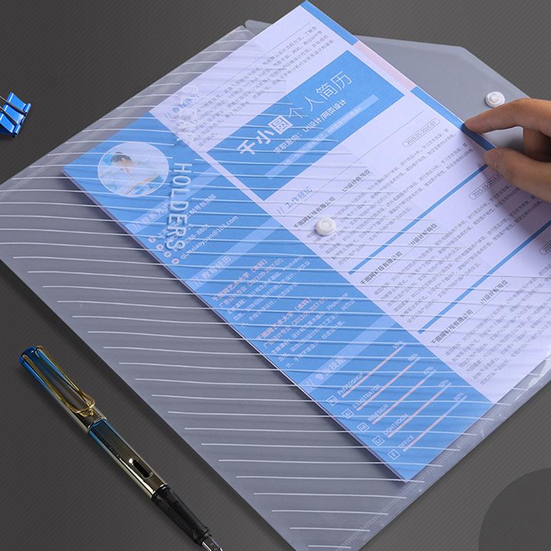 Cheap 10Pcs Thick File Bag Transparent Waterproof A4 Snap-Type Plastic ...