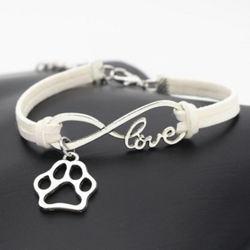 Fashion Charm Pet Dog Lover Cat Animal Bear Paw Bracelet Infinity Love ...