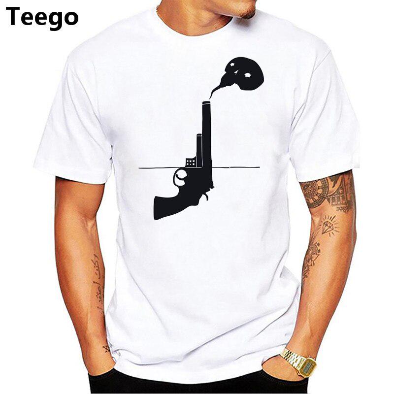 Buy Men'S T-Shirt Tops Harajuku Men T Shirt Novetly Gun Printed T Shirt ...