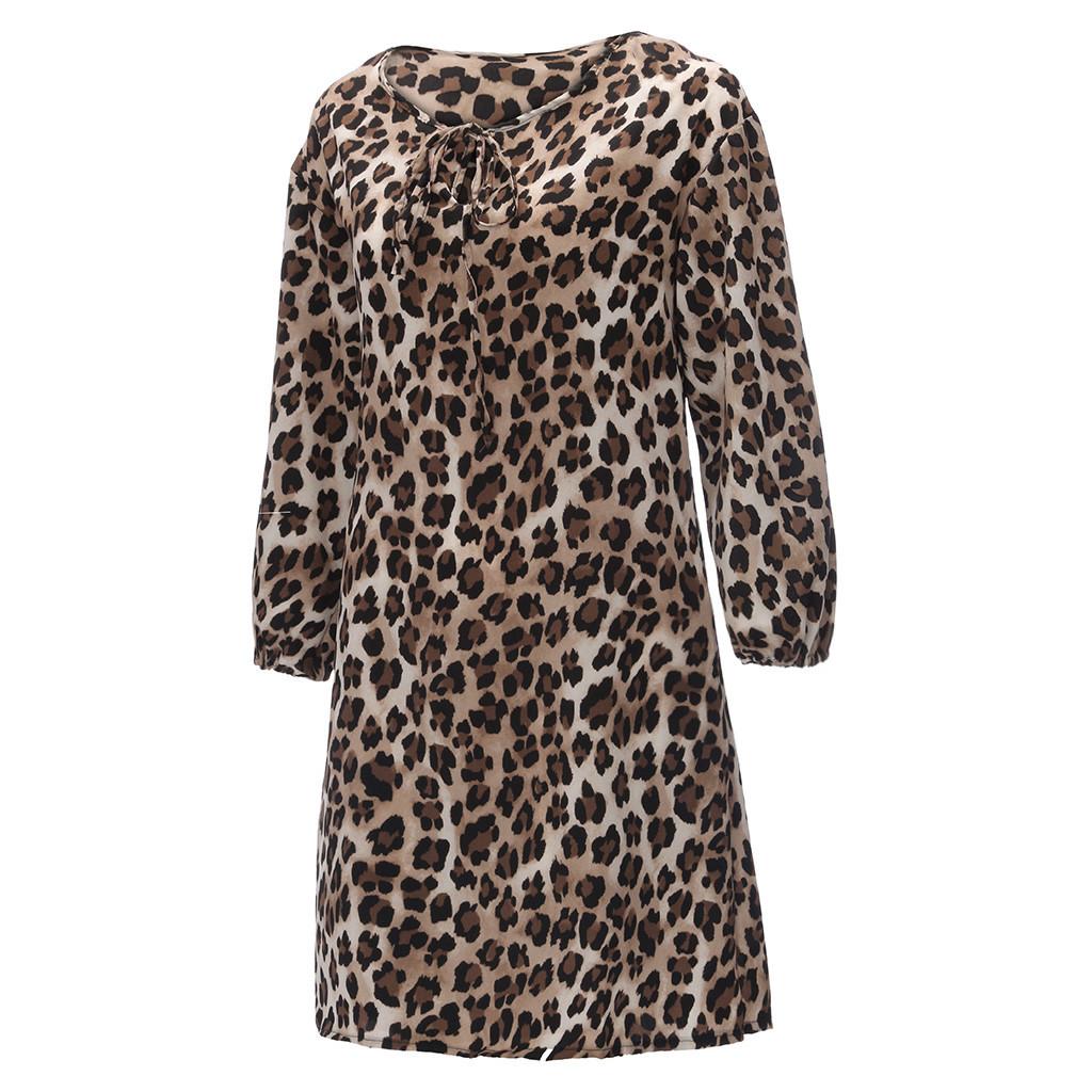 Cheap [SXH] Women's Loose Plus Size Leopard Print Long Sleeve V-neck ...