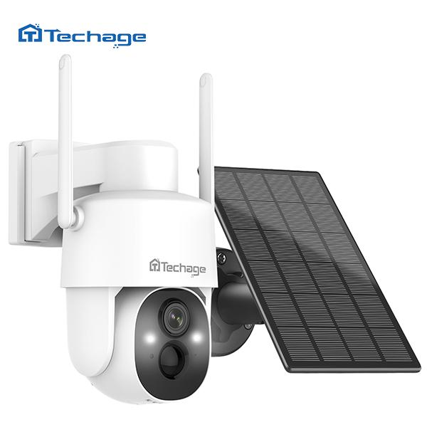 Buy Techage Solar Outdoor Security Wireless Camera 3MP Pan Tilt 360 ...