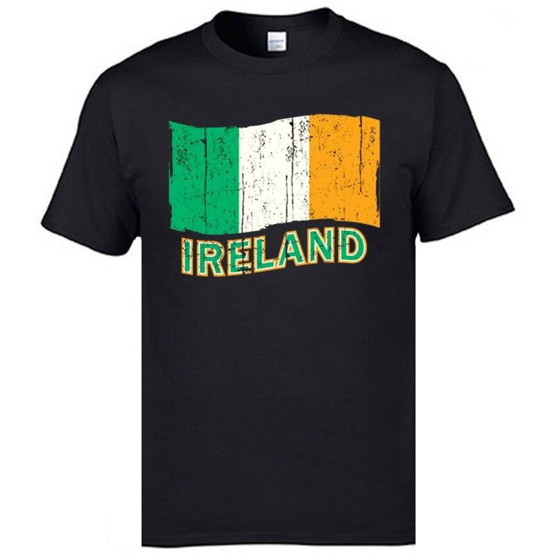 Buy Cotton Fabric Men Ireland Flag Tshirts Europe Tops Tees Fashionable ...