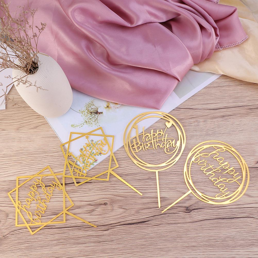 Buy 6 Pcs Cake Toppers Acrylic Happy Birthday Cake Picks for Night ...