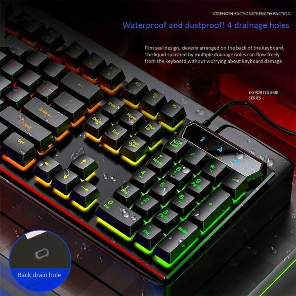 Buy Black/White USB Wired Gaming Mechanical Keyboard Multicolor RGB ...