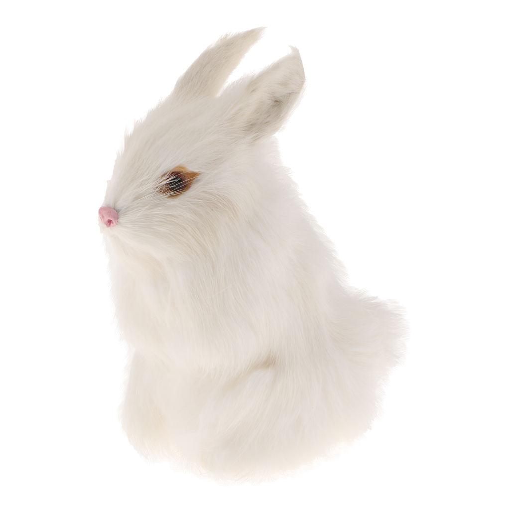 Artificial Rabbit Statue Home Garden Ornament Prop Model Figure White ...