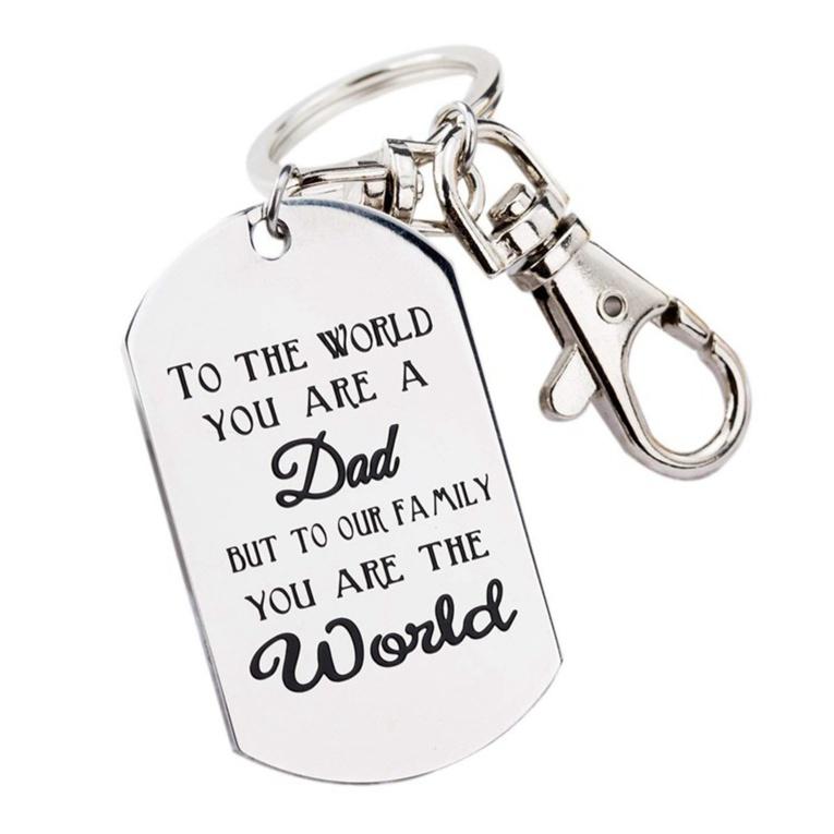 Buy Letter Carving Keychain Father's Day Thanksgiving Gift Car Key Ring ...