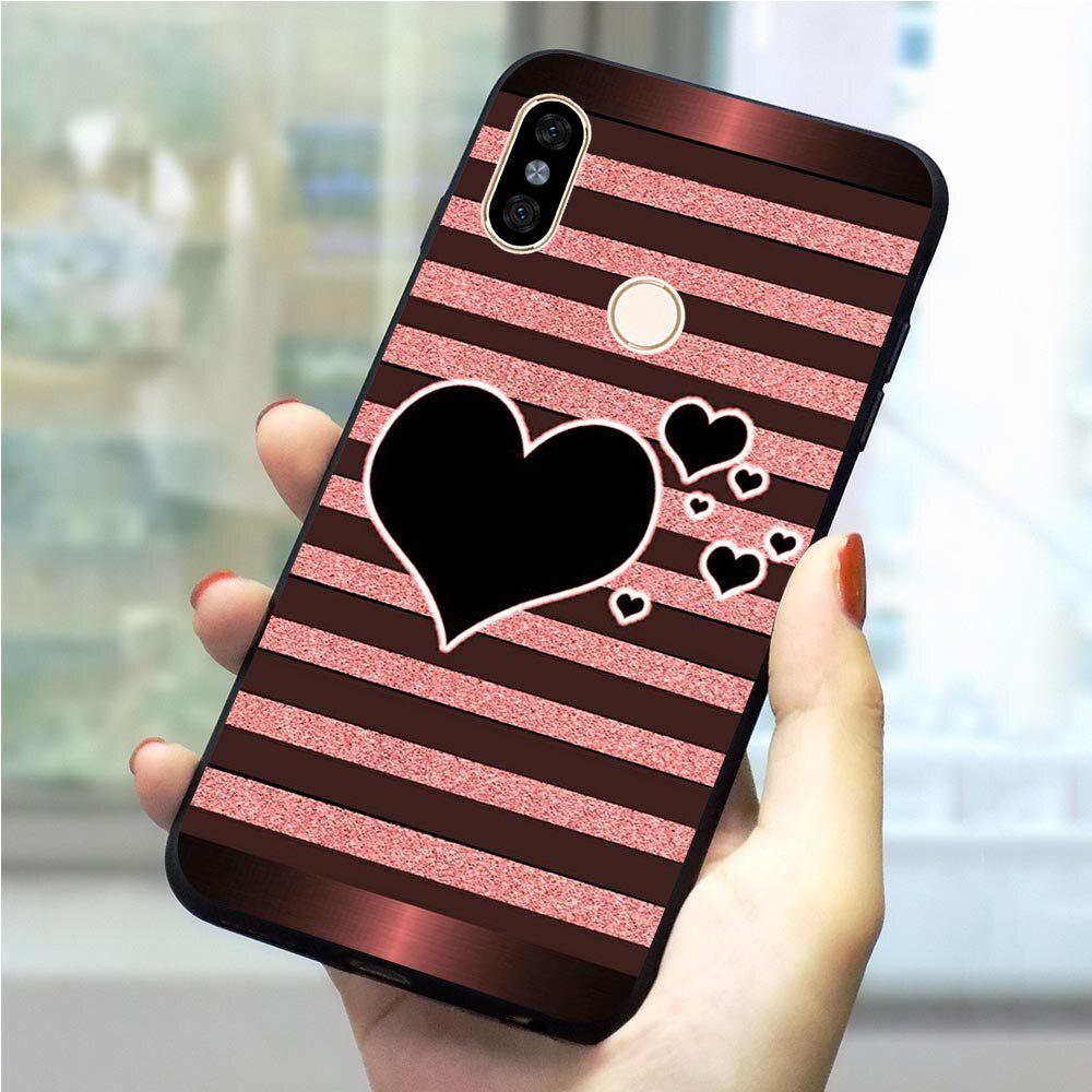 Buy Pink Stripes With Heart Lips Phone Cover For Xiaomi Mi CC9E Mix 2S ...