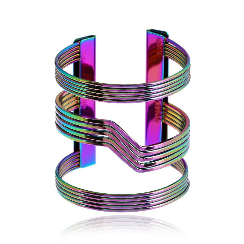 High-end Metal Bracelet New Simple Striped Hot Selling Colorful ...