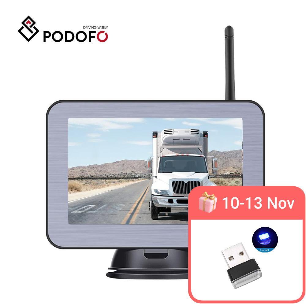 Podofo Wireless Parking Assistant System 5 Inch Monitor Hitch Rear View ...