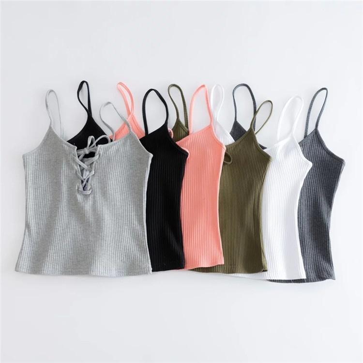 Cheap Sexy Lace-up Deep V-neck Camisoles Women Summer Fashion Sun-top ...