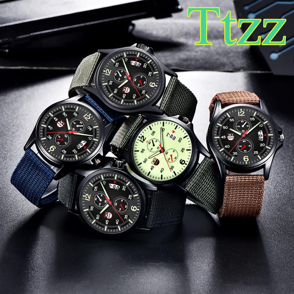 Buy Fashion Military Nylon Waterproof Date Quartz Analog Army Men's ...