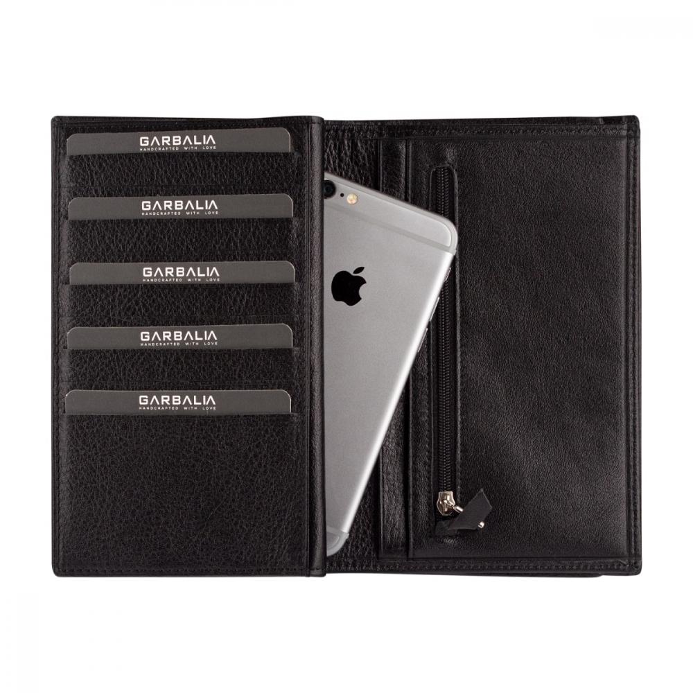 Buy Genuine Leather Cell Phone Eyed Unisex Black Portfolio Wallet at ...