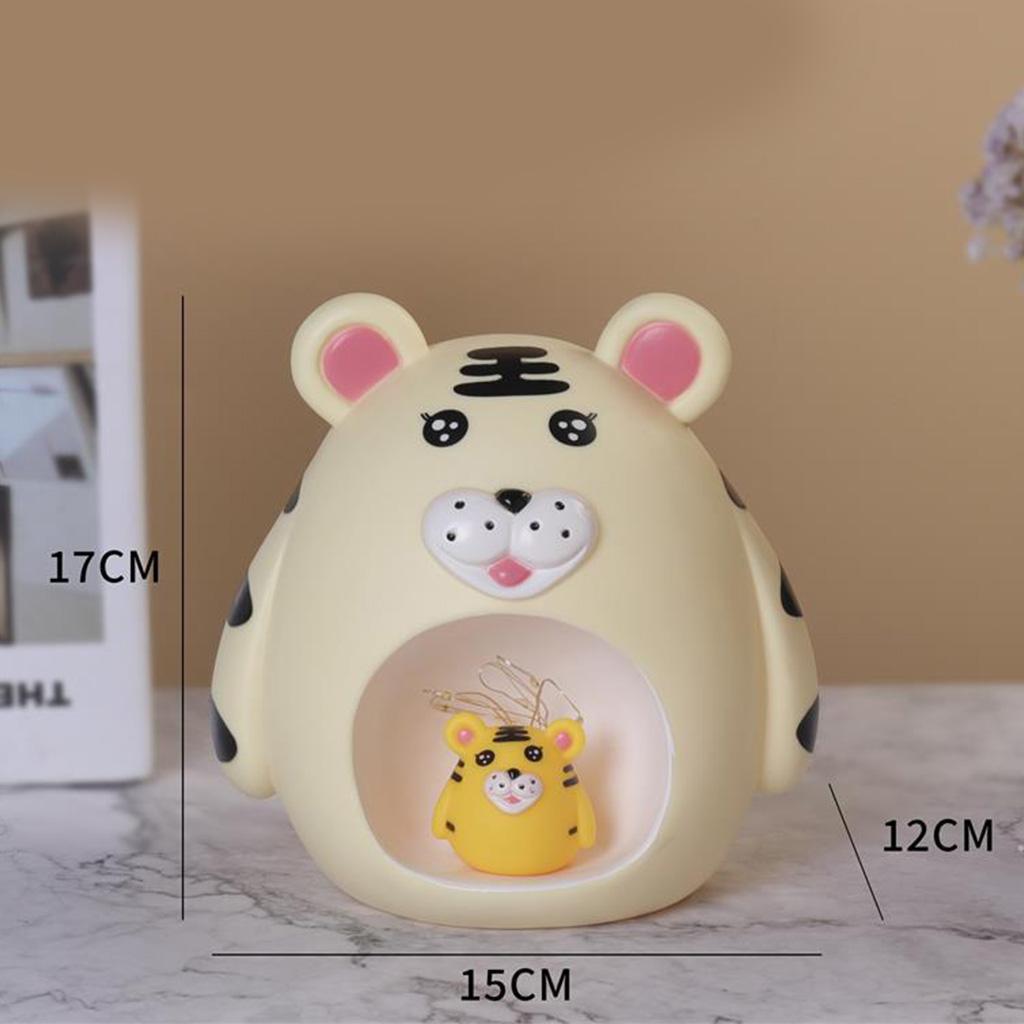 Buy Cute Tiger Night Light Coin Bank Resin Cartoon Animal Doll Bedside ...