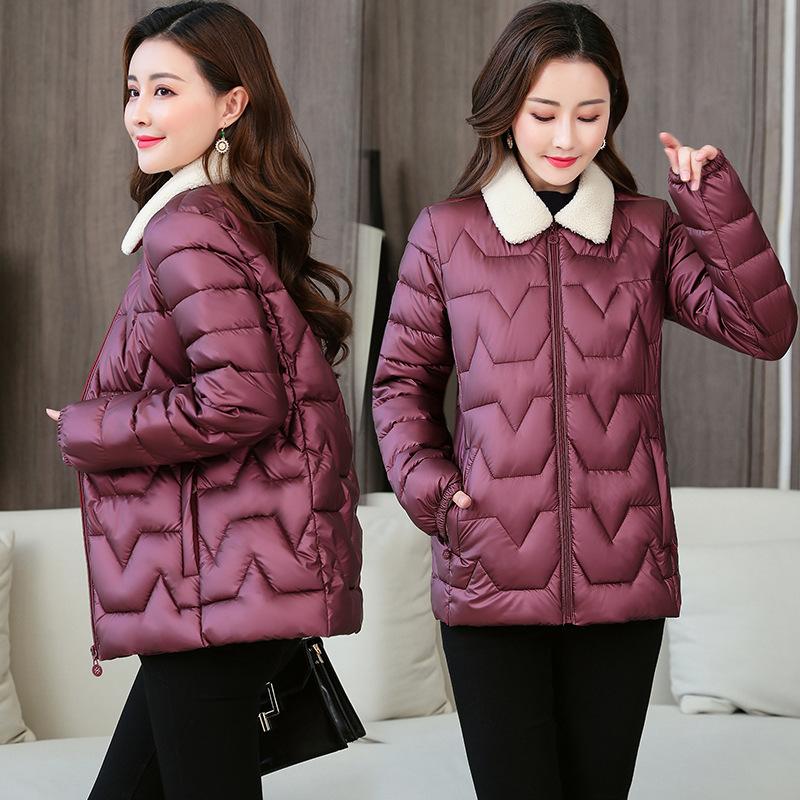 Buy Winter Warm Jacket Lightweight Down Padded Jacket Lapel Women's ...