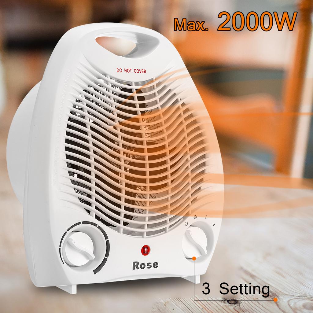 Buy 3S Rapid Heating 2000W Electric Hot / Cool Fan Space Heater 3 ...