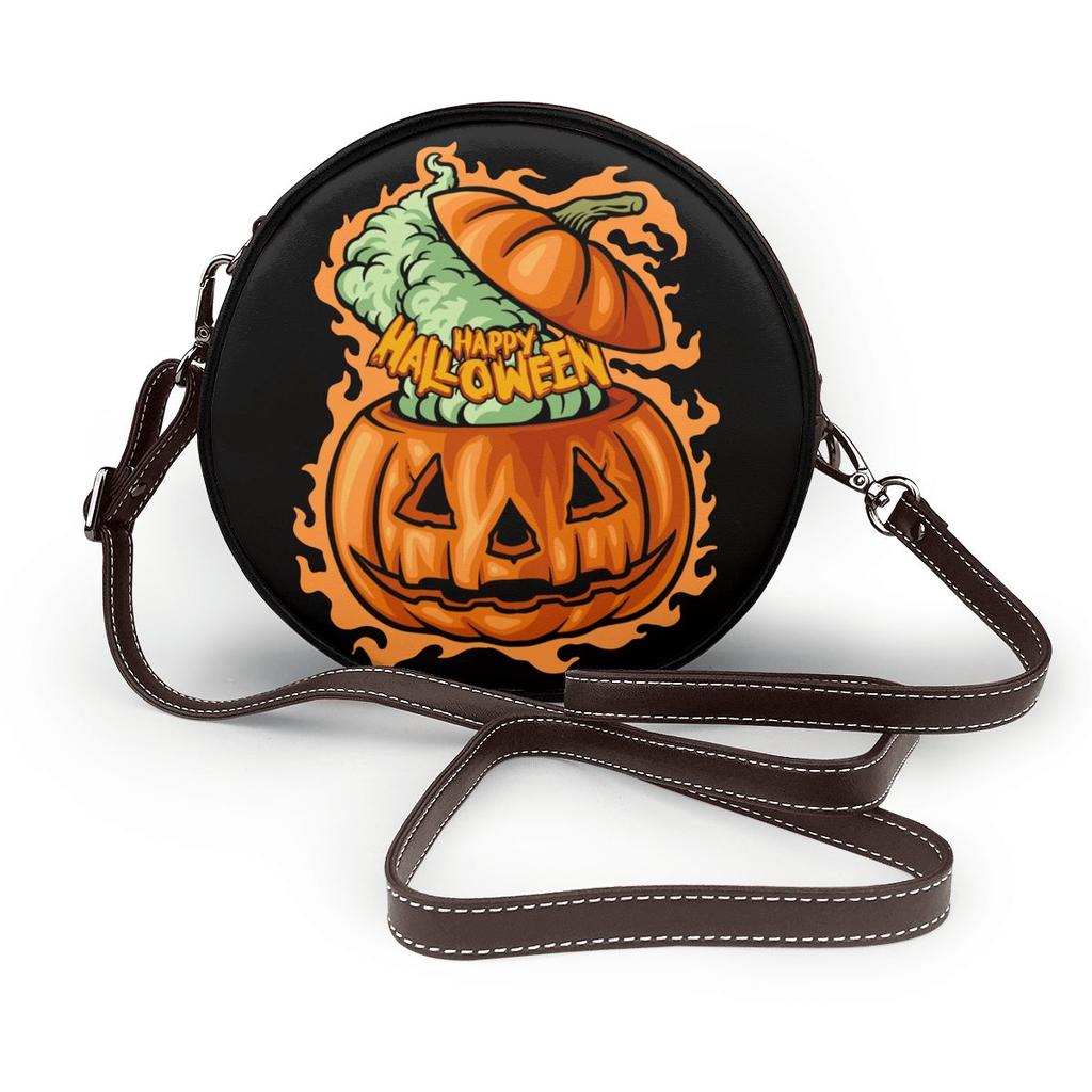 Cheap Halloween Happy Pumpkin Shoulder Bag Funny Shopping Student Round ...
