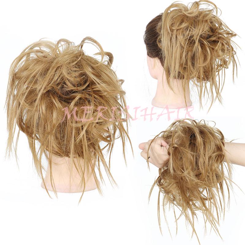 Buy Messy Hair Bun Scrunchie For Women hairpiece Extensions Synthetic ...