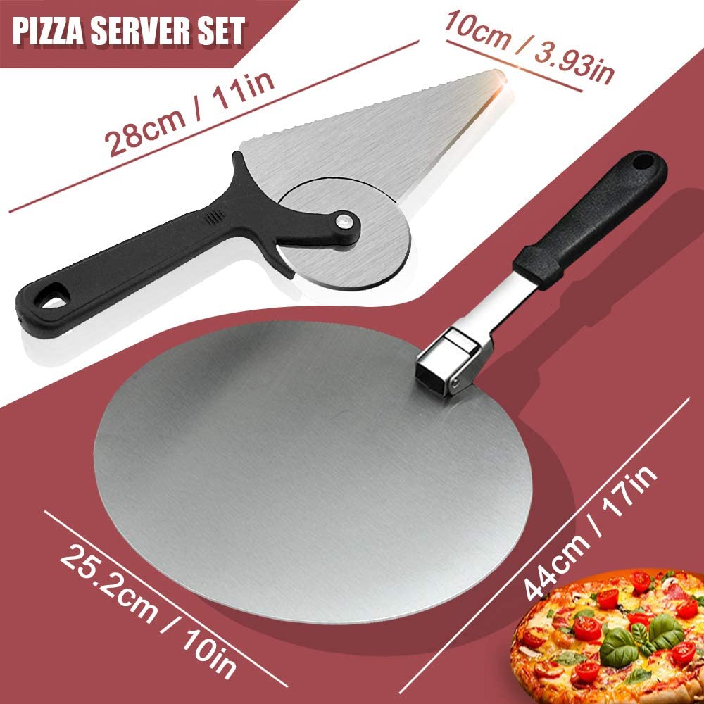 Buy Pizza Cutter Wheel and Pizza Peel Set of 2,10 Inch Pizza Spatula ...