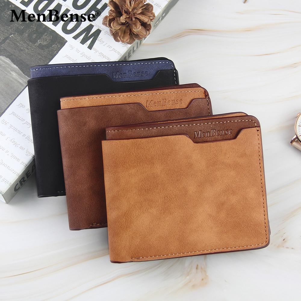 MenBense Wallets High Quality Slim Short Male Wallet Patchwork Style Pu ...