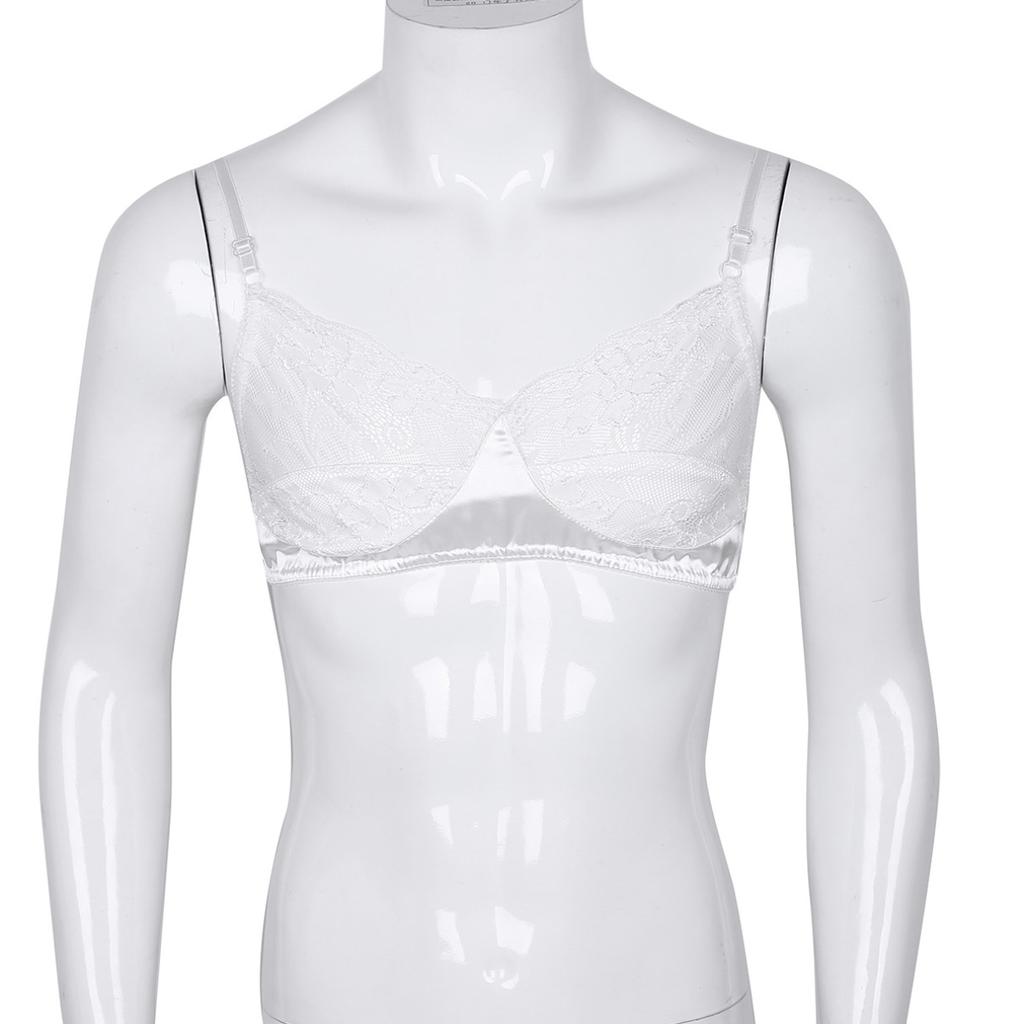 Buy Mens Adjustable Spaghetti Straps Soft Floral Lace Lingerie Wire ...